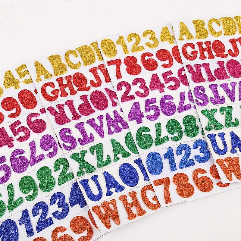 5 Sheets Colorful Glittery Foam Self Adhesive Letters Stickers,Foam ...