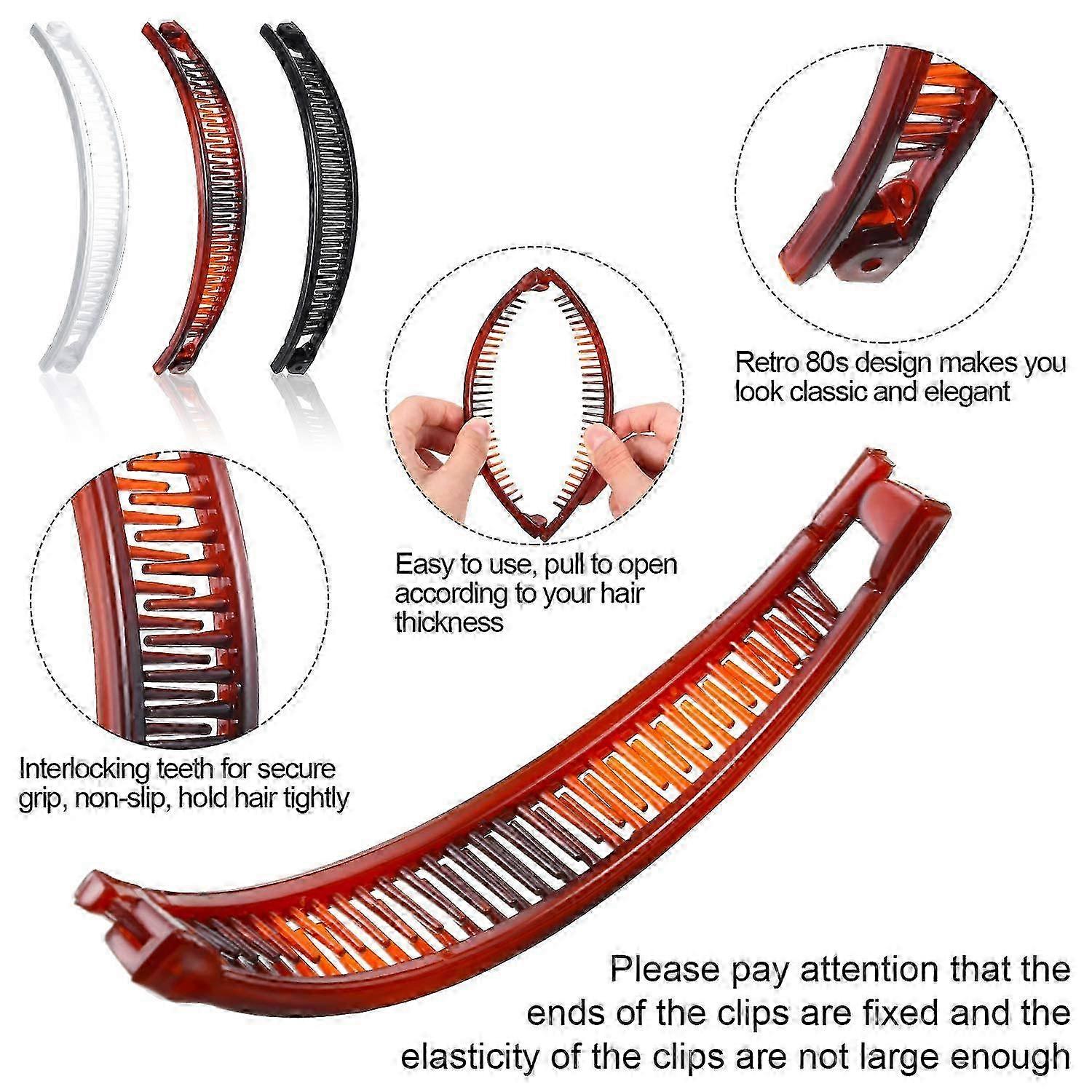 6 pieces of comb banana comb banana clip fishtail fishtail women's fish ...