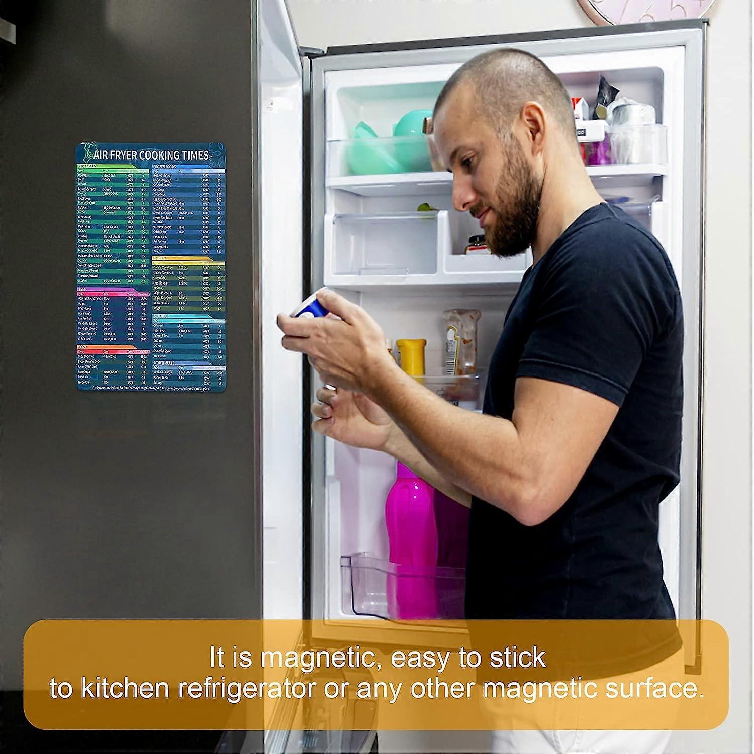 Air Fryer Magnetic Sheet,2Pcs Air Fryer Accessories Cook Times, Cheat Sheet Magnets with Quick ...