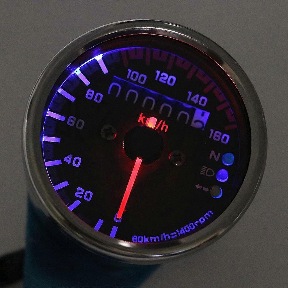 Motorcycle Speedometer Stainless Steel Instrument Tachometer LED ...