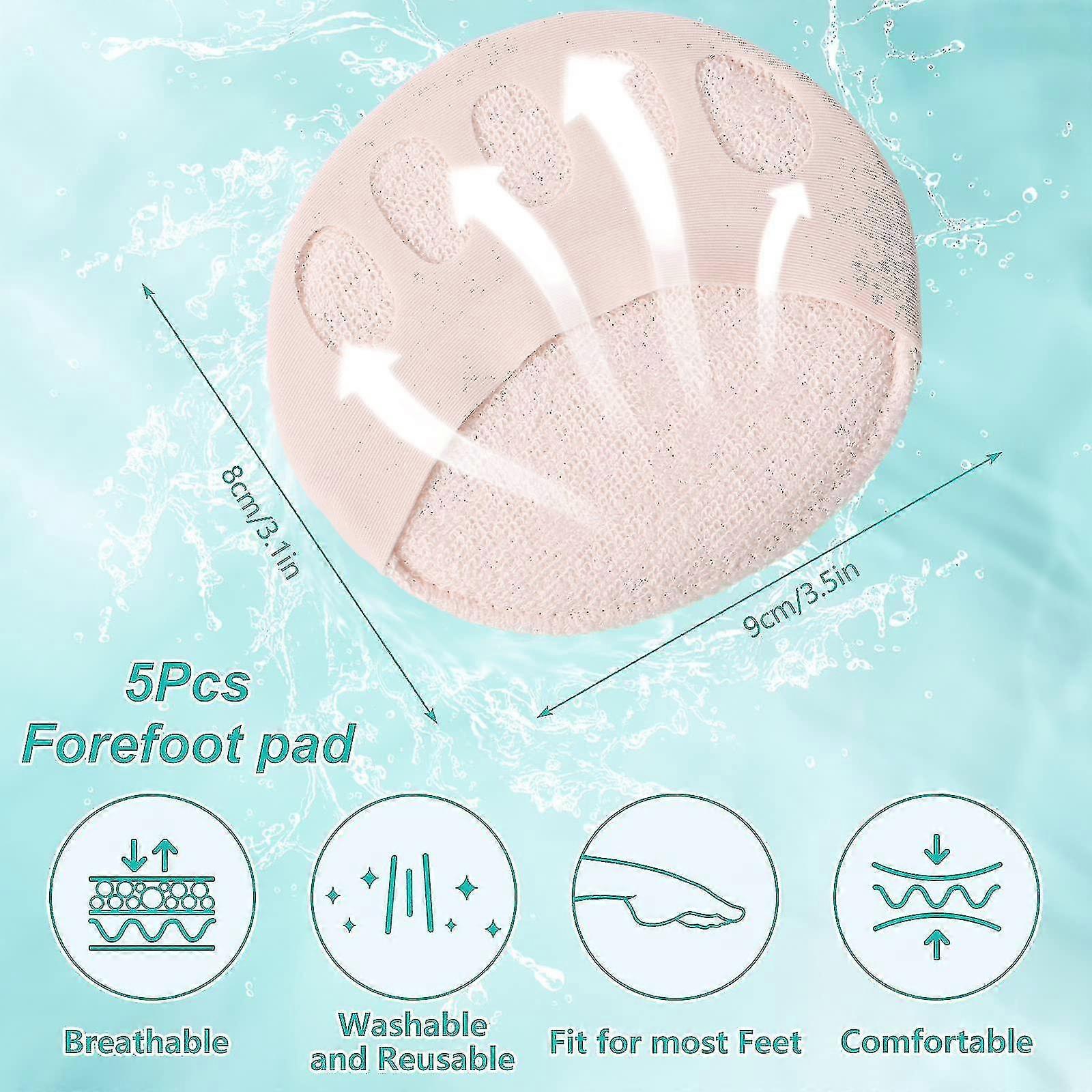 5 Pairs Honeycomb Forefoot Pads Feet Sweat Pads Metatarsal Pads Soft ...