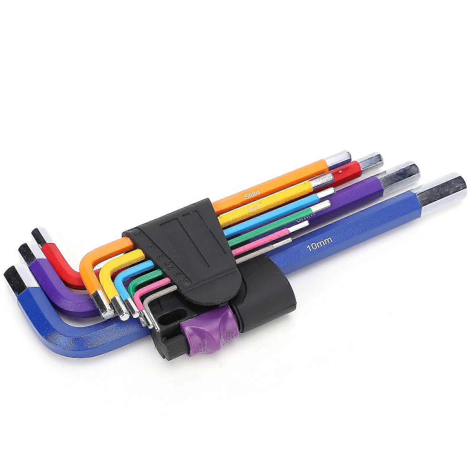 9PCS Hex Key Wrench Set, Colorful Flat-End Hex Socket Tools for Shop ...