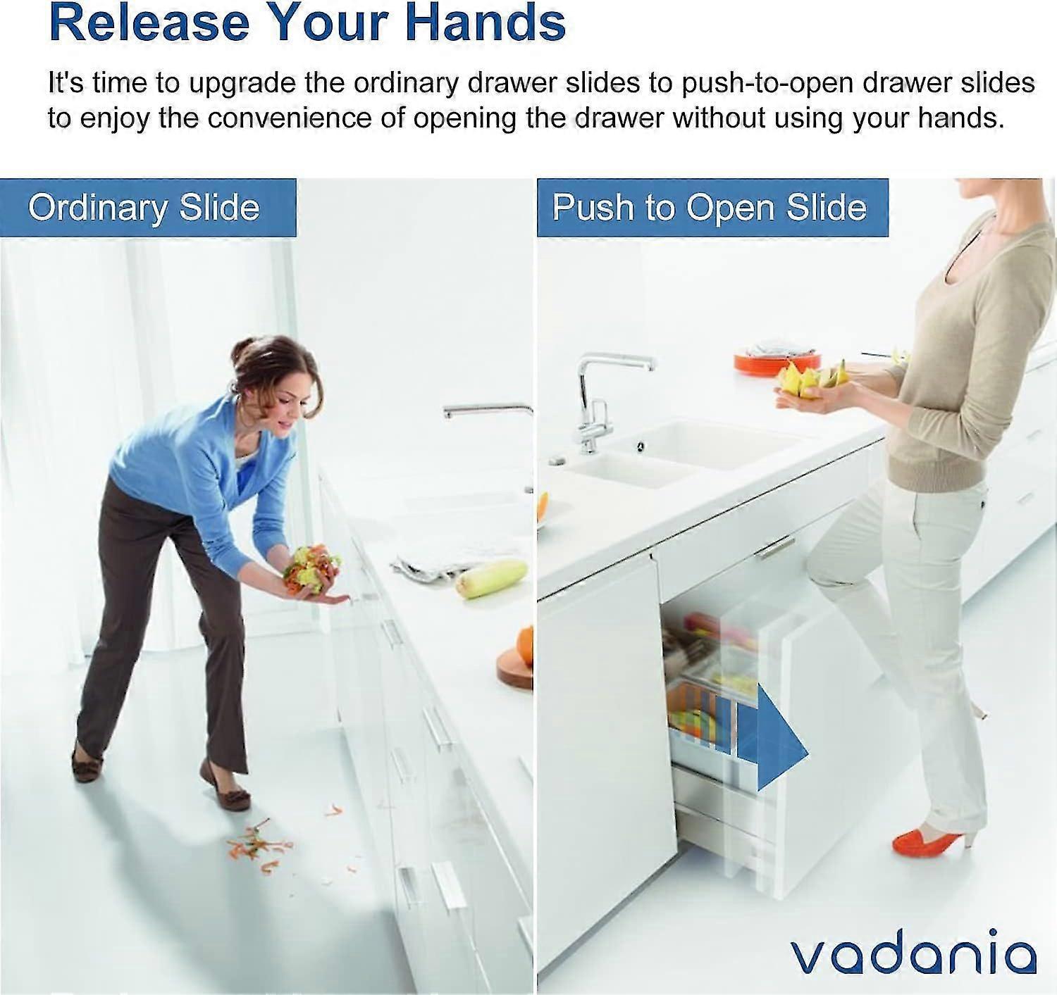 Push-to-open Drawer Slides #VF1245 300mm Push to Open, for Handleless ...