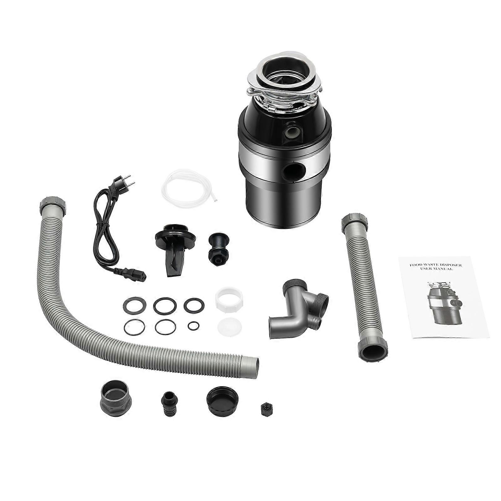 560W Kitchen Garbage Disposal Stainless Steel Food Crusher Waste ...