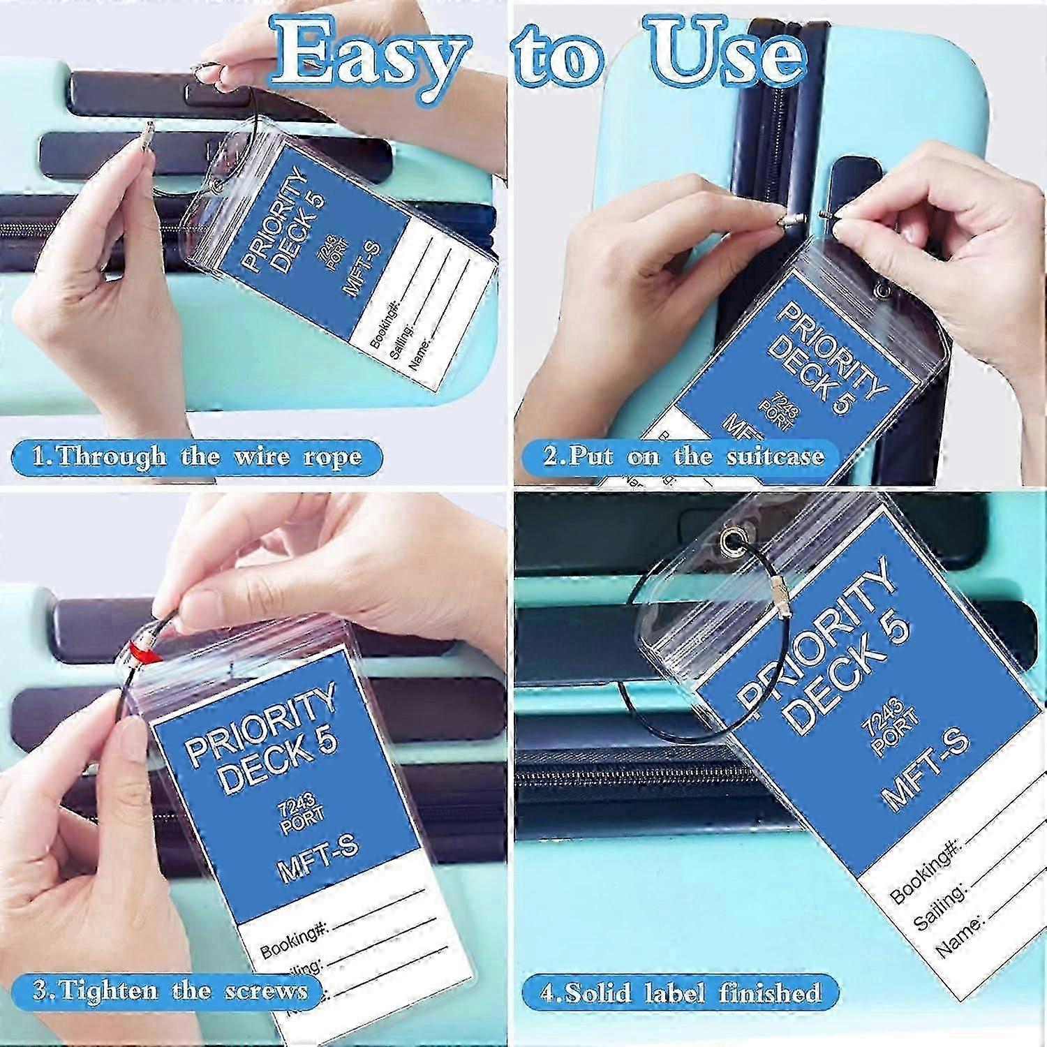 Cruise Luggage Tag Holder 8 Pack - Waterproof Plastic Tags | Fruugo UK