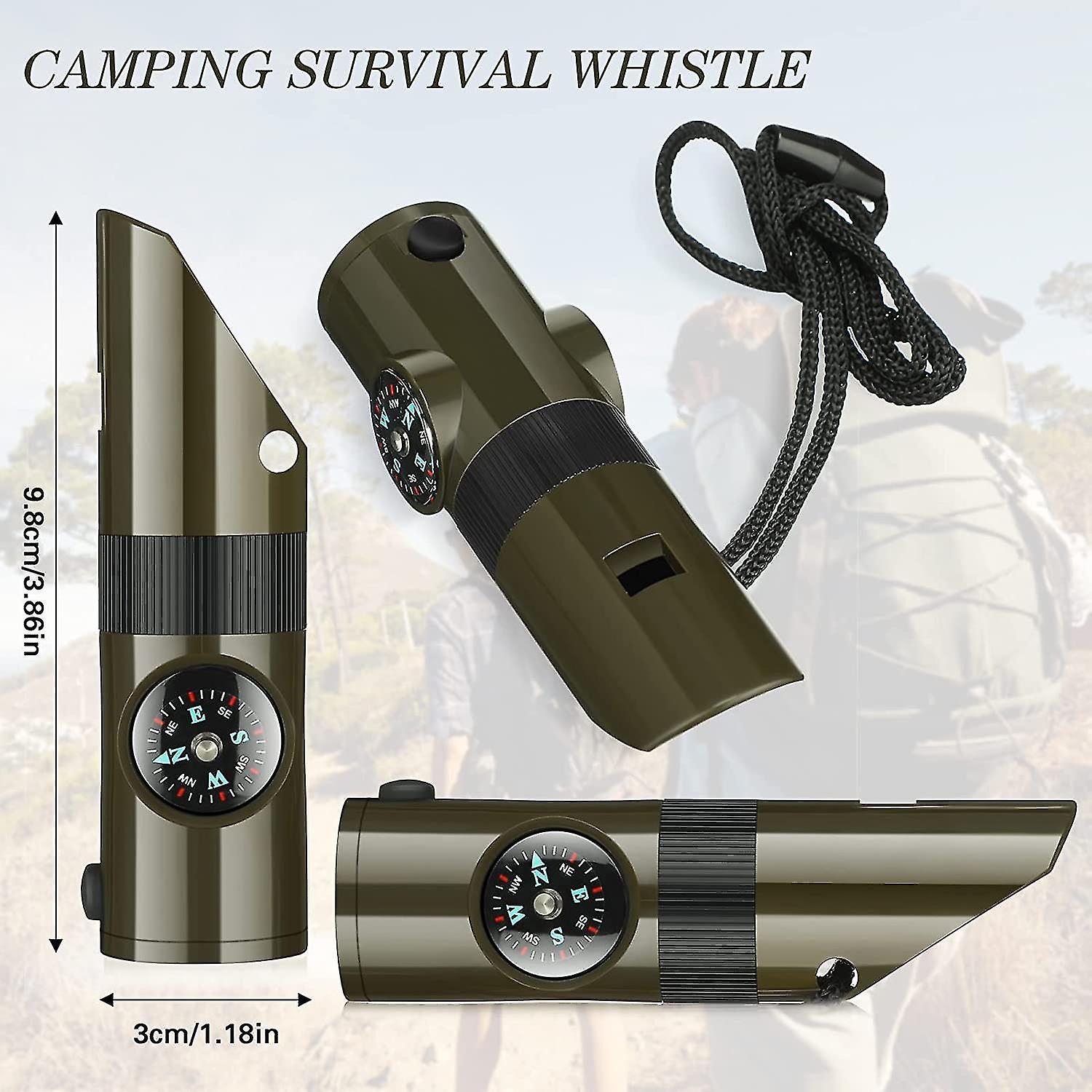 Camping Survival Kit With Lanyard Emergency Compass Safety Whistle ...