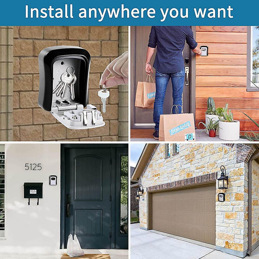 4 Digit Safe Key Lock Box Storage Combination Wall Mounted Security ...