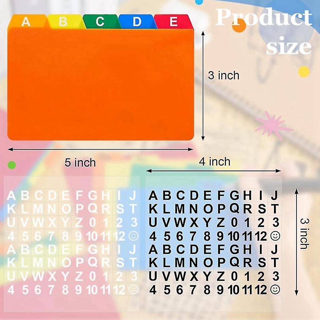 50 Pcs Index Card Guide Set Alphabet Sticker Index Card Dividers Self ...