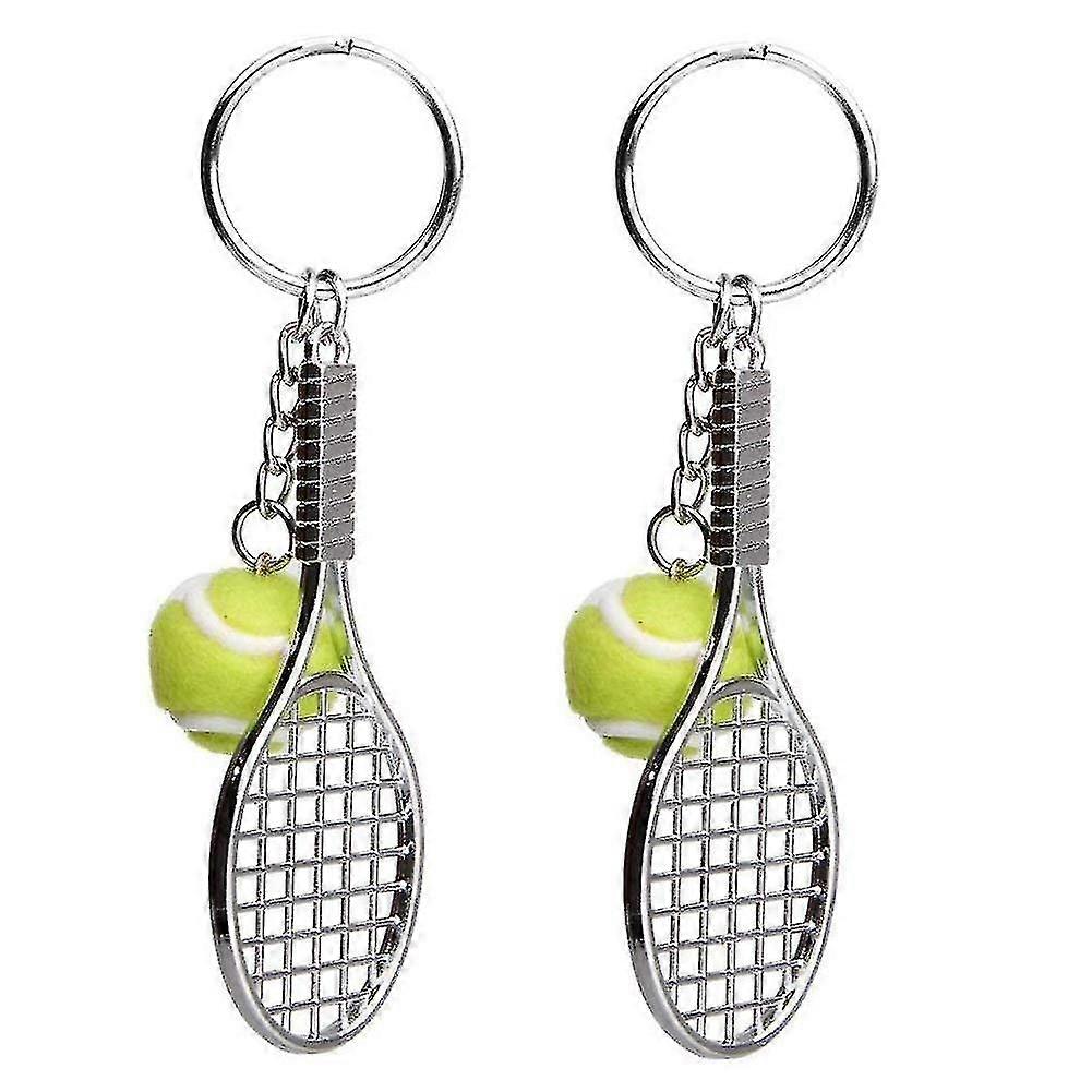 Key Ring Metal Tennis Racket Key Ring Tennis Ball 2 Pieces | Fruugo UK