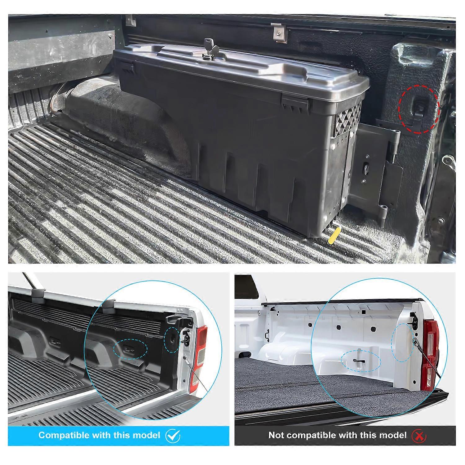Left/Right Side Blk Truck Bed Tailgate Storage Tool Box Swing Case for ...