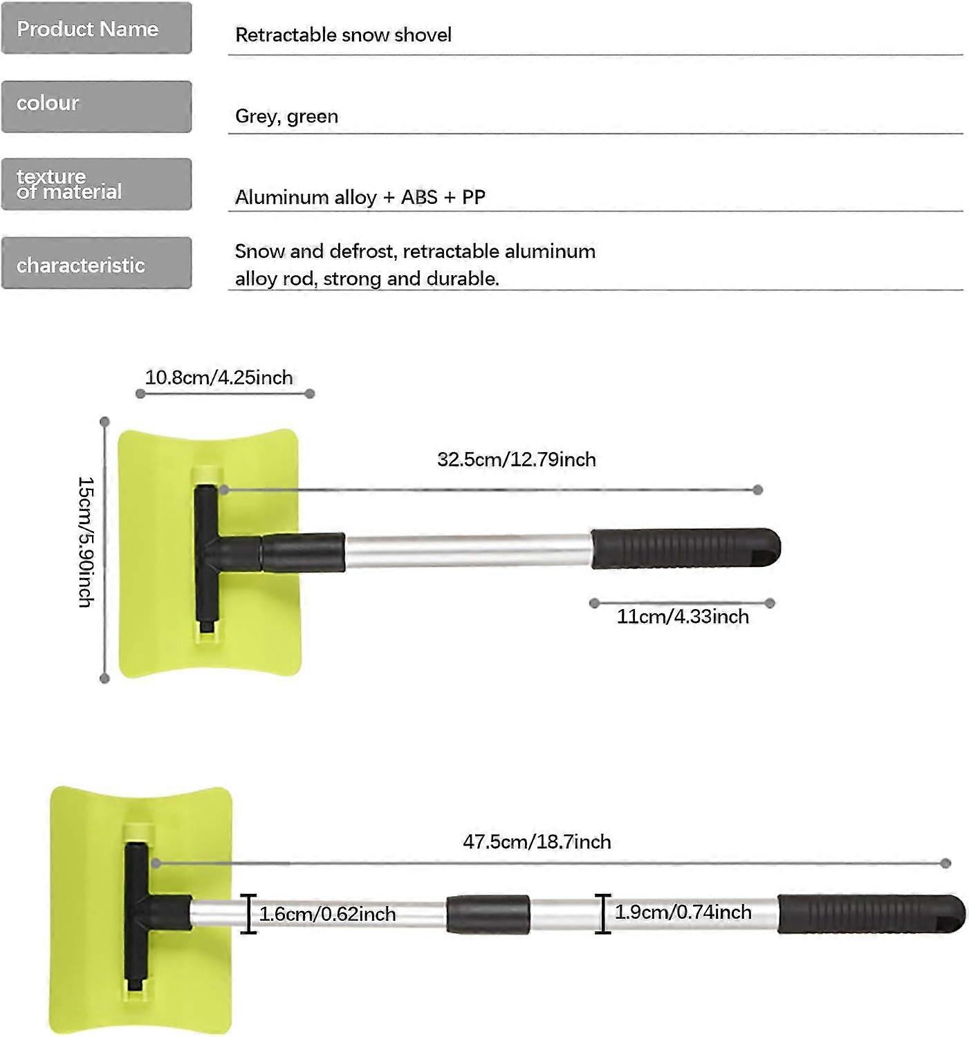 Aluminum Alloy Telescopic Snow Brush ice Shovel car Snow and ice ...