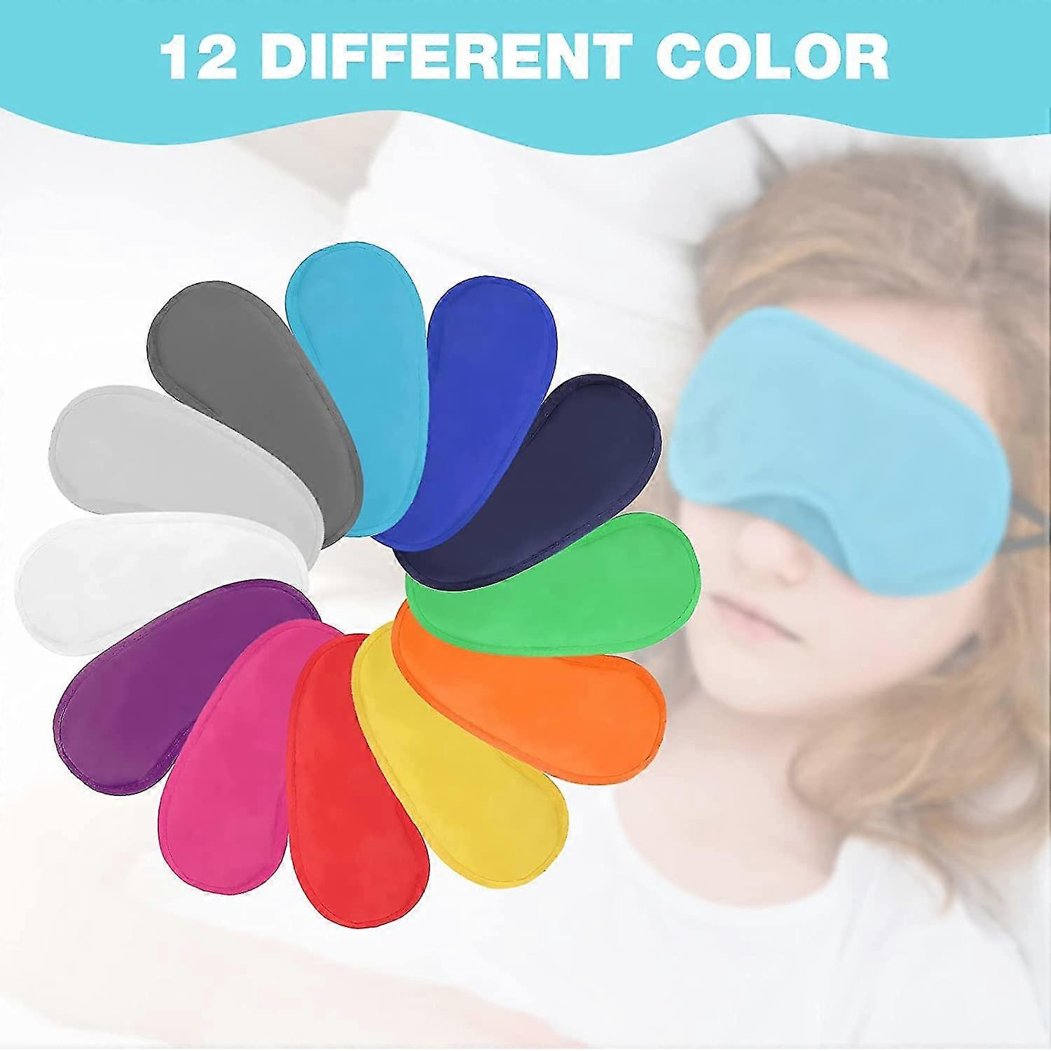 12 Pieces Multicolor Eye Mask Cover Lightweight Blindfold Sleep Mask ...