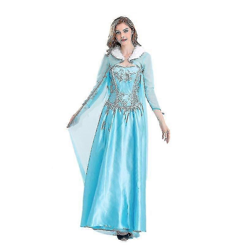 Frozen Adult Women Princess Elsa Costume Christmas Cos Fancy Dress ...