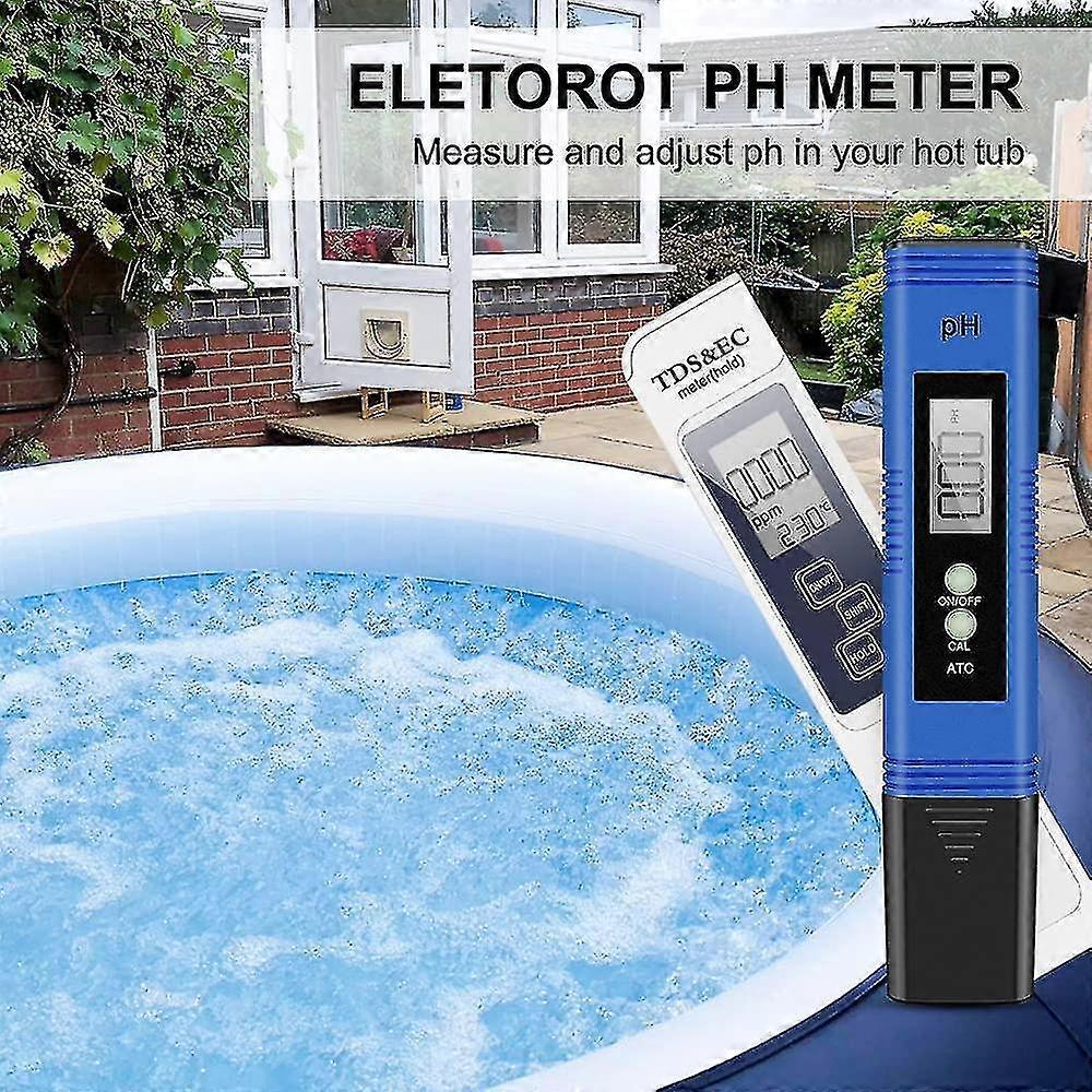 Ph Meter, Eletorot 4 In 1 Pool Ph Tester Electronic Ph Meter Tds Water ...