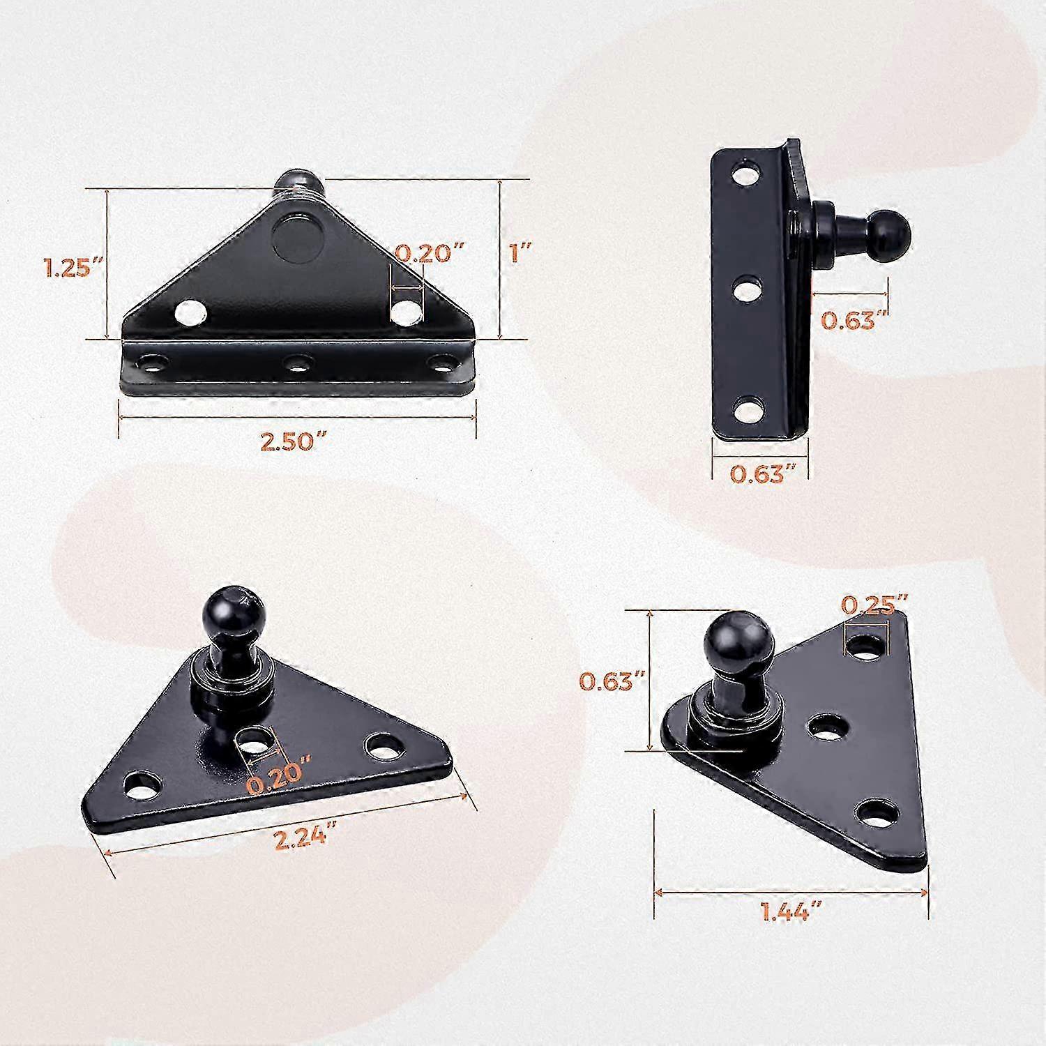 10mm Ball Stud Mounting Brackets - 2 L-type & 2 Flat-type with 16 ...