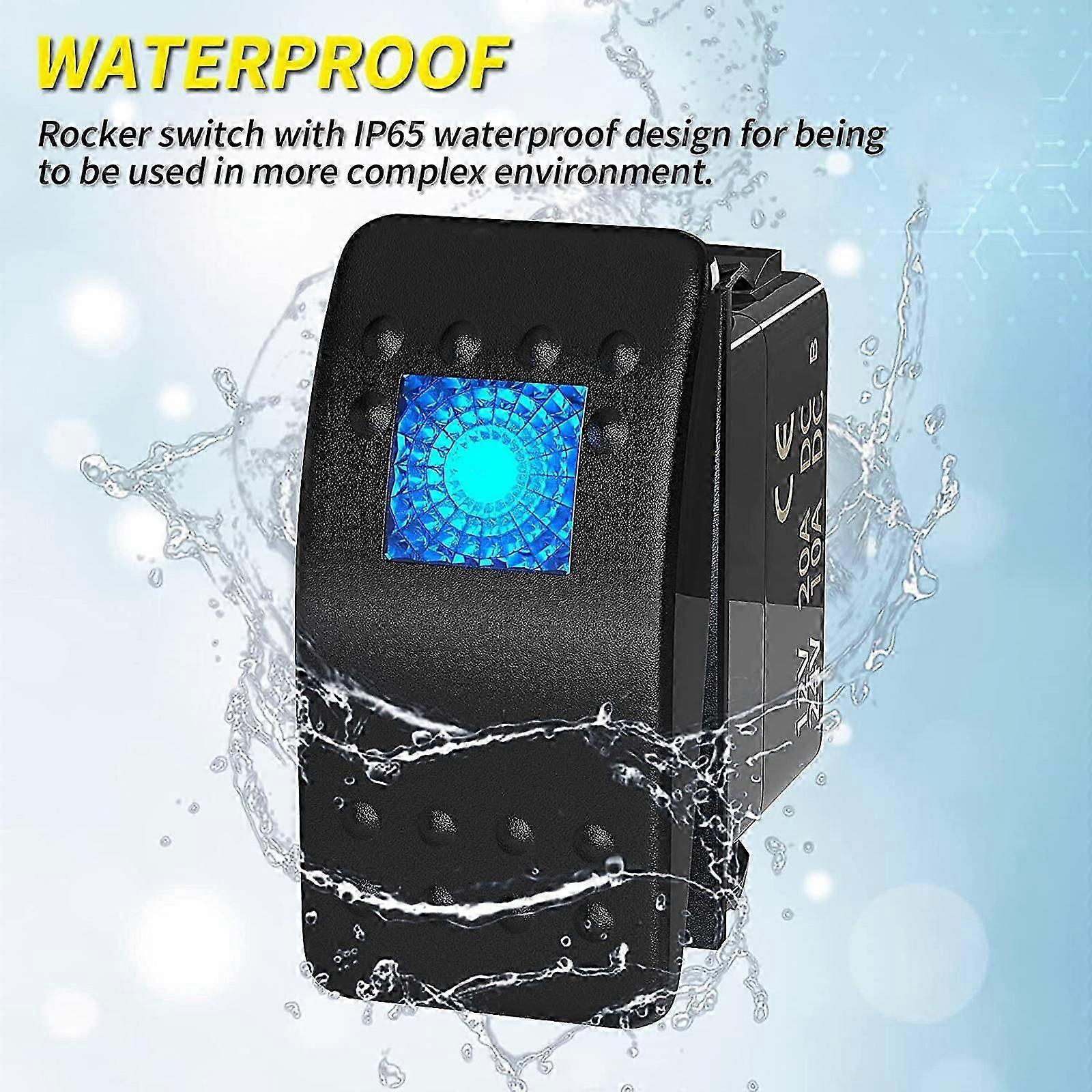 Car Truck Boat RV LED 3 Pin Waterproof Rocker Switch ON OFF Toggle ...