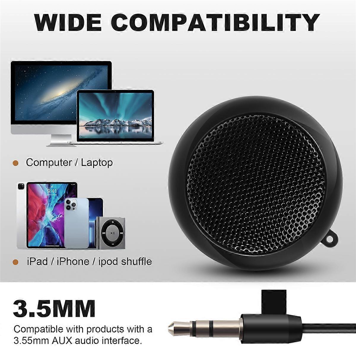 Mini Speaker Portable Rechargeable Travel Speaker with Aux Input Wired ...