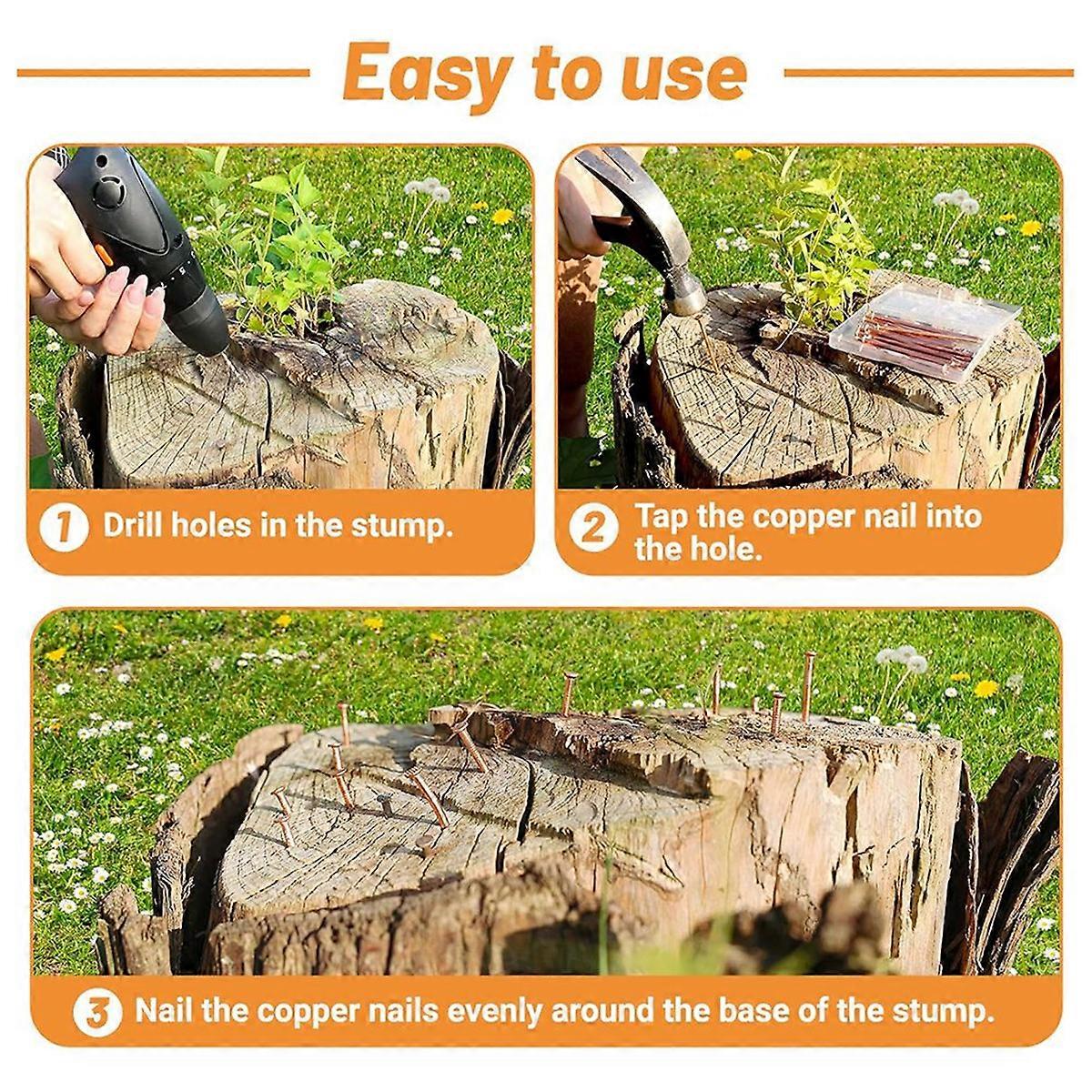Copper Nails for Killing Tree Stump , 3.15 Inch Copper Nails with Drill ...