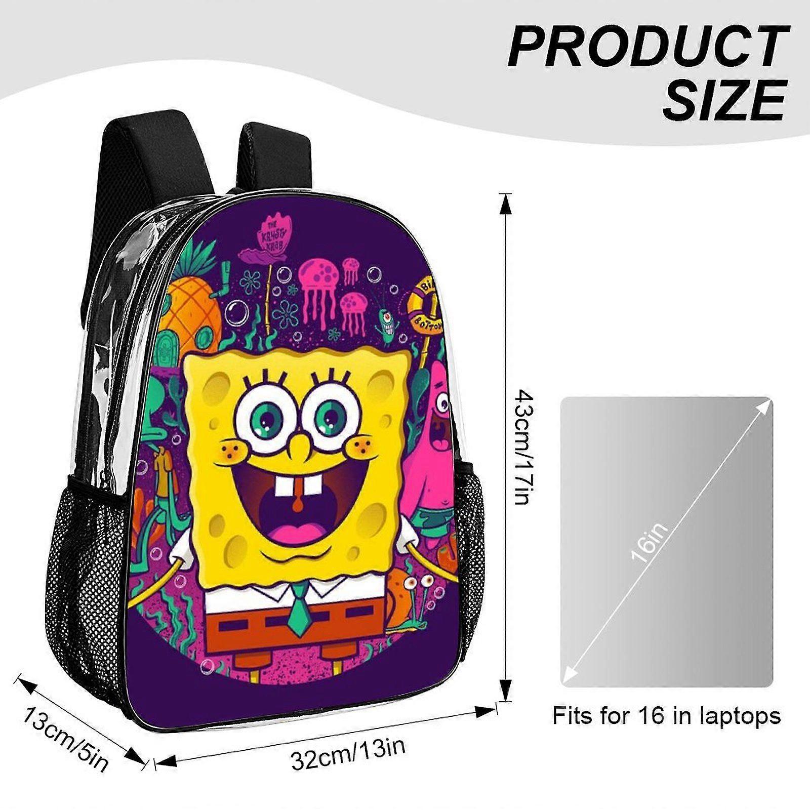 c1464 SpongeBob SquarePants Backpack Holiday Clear Swim Bag Transparent ...