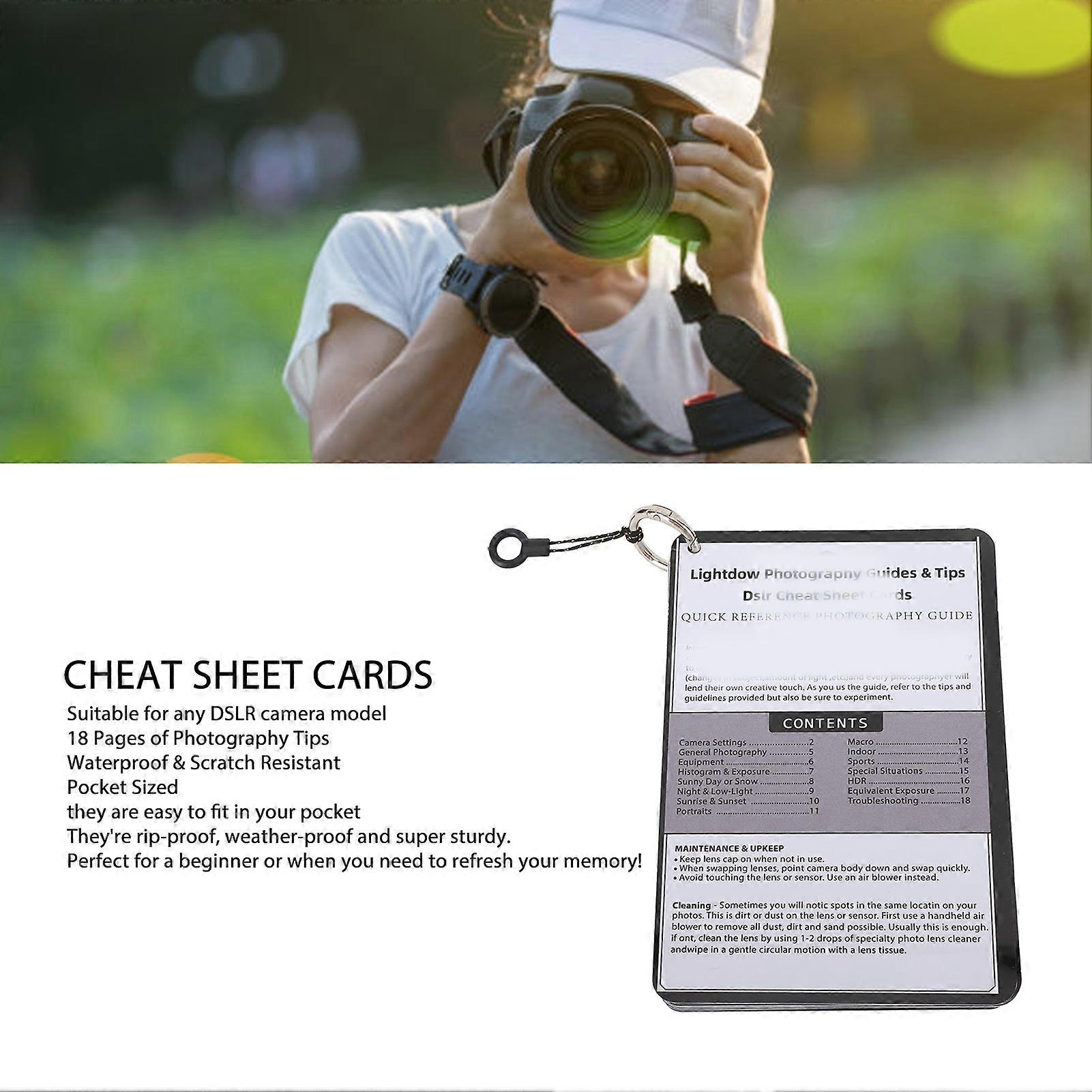 DSLR Cheat Sheet White Balance Gray Card Bundle Quick Reference Guides Master Your Camera ...