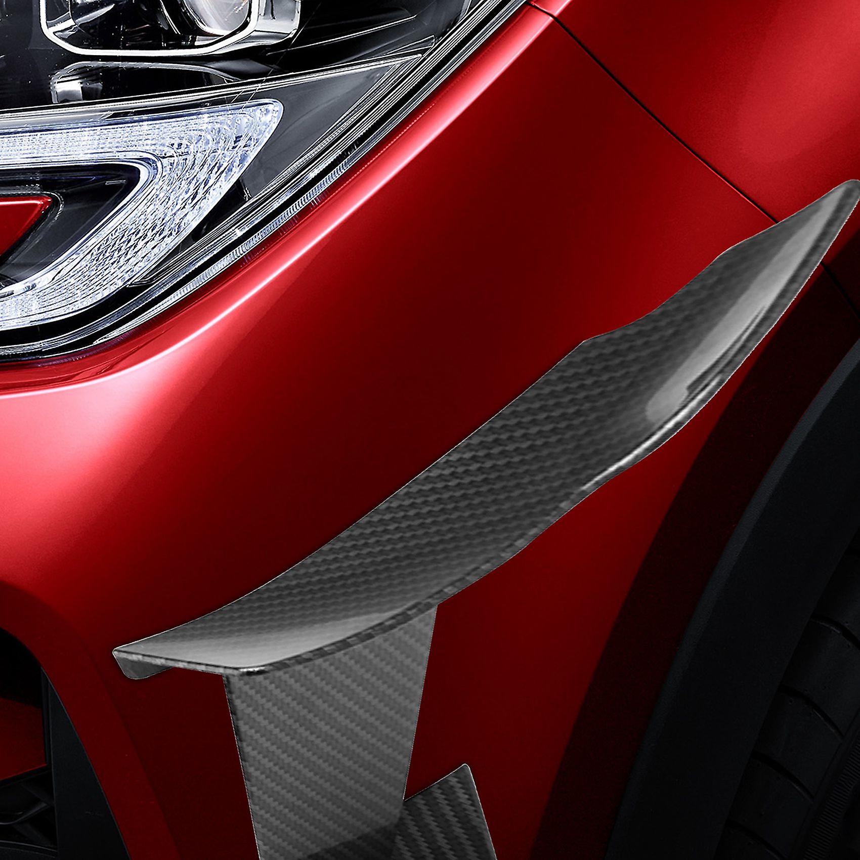 Universal Carbon Fiber Look Car Front Bumper Lip Splitter Fins Body ...