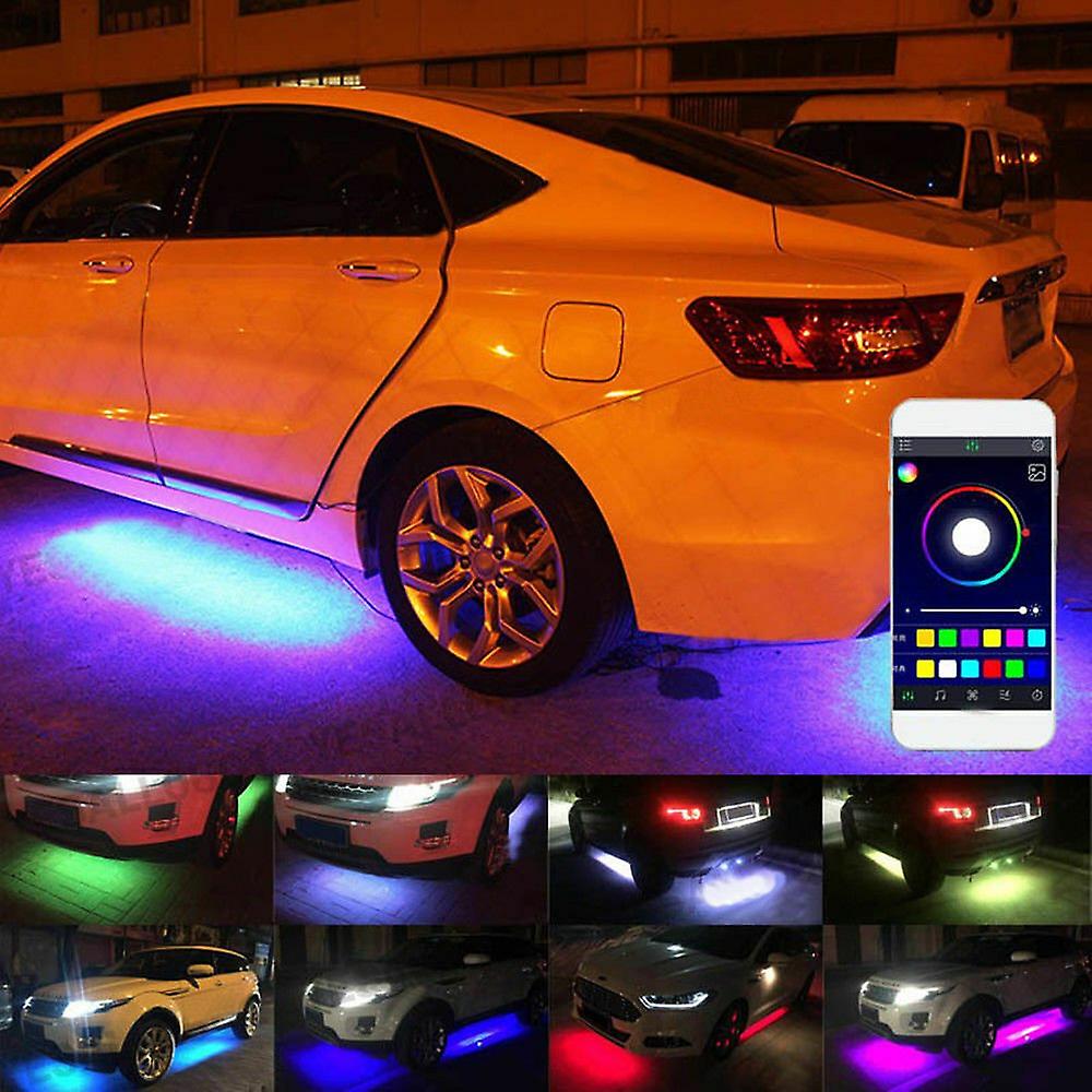 2X 120cm+ 2x 150cm Rgb Led Underglow Body Neon Light Kit App Under Car ...