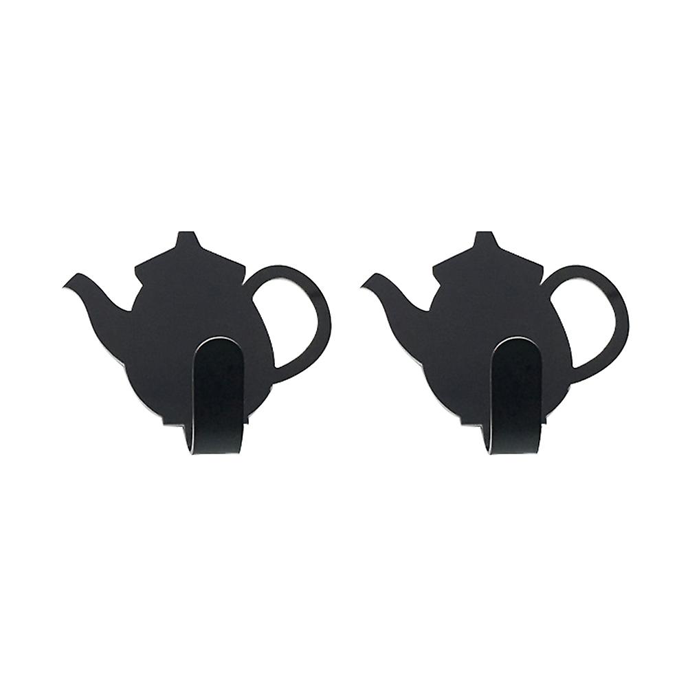 2Pcs Creative Teapot Shape Adhesive Wall Hook Clothes Coat Hanger Home ...