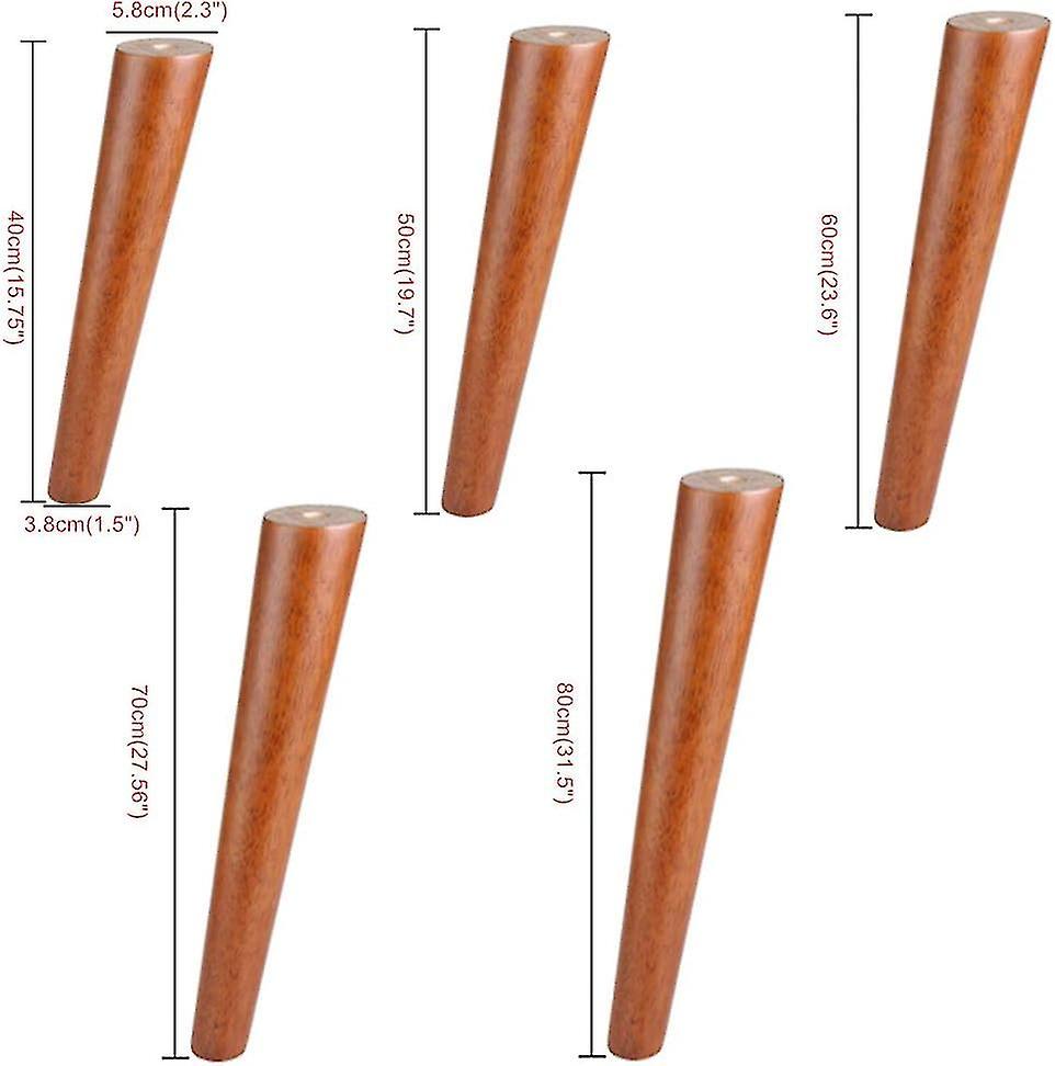 Wooden Furniture Legsset Of 4 Wooden Furniture Legs, Round Solid Rubber ...