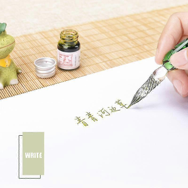Glass Calligraphy Pen Crystal Glass Dip Ink Pen Set Non-carbon Ink ...
