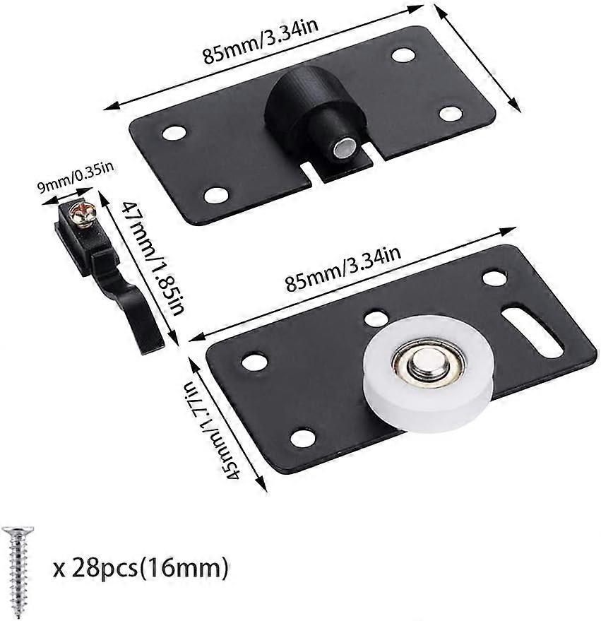 4 Pairs Furniture Casters Sliding Wheels, Nylon Wardrobe Door Caster ...