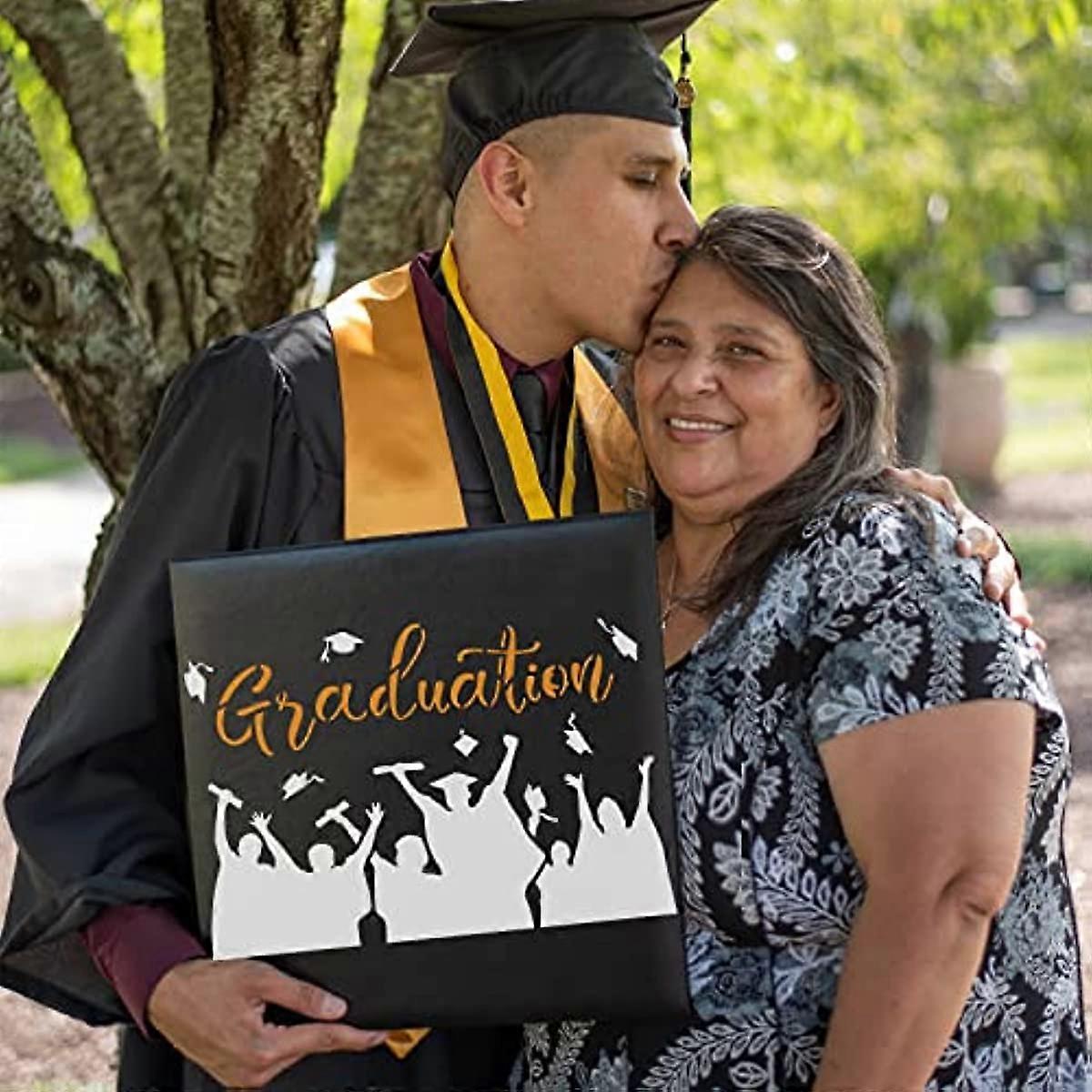 Happy Graduation Stencil Template Reusable Graduation Hat Stencil DIY Craft and Painting Wall ...