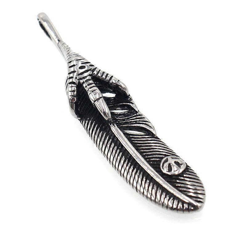 Mens Eagle Claw Necklace Angel Feather Pendant Stainless Steel Gold ...