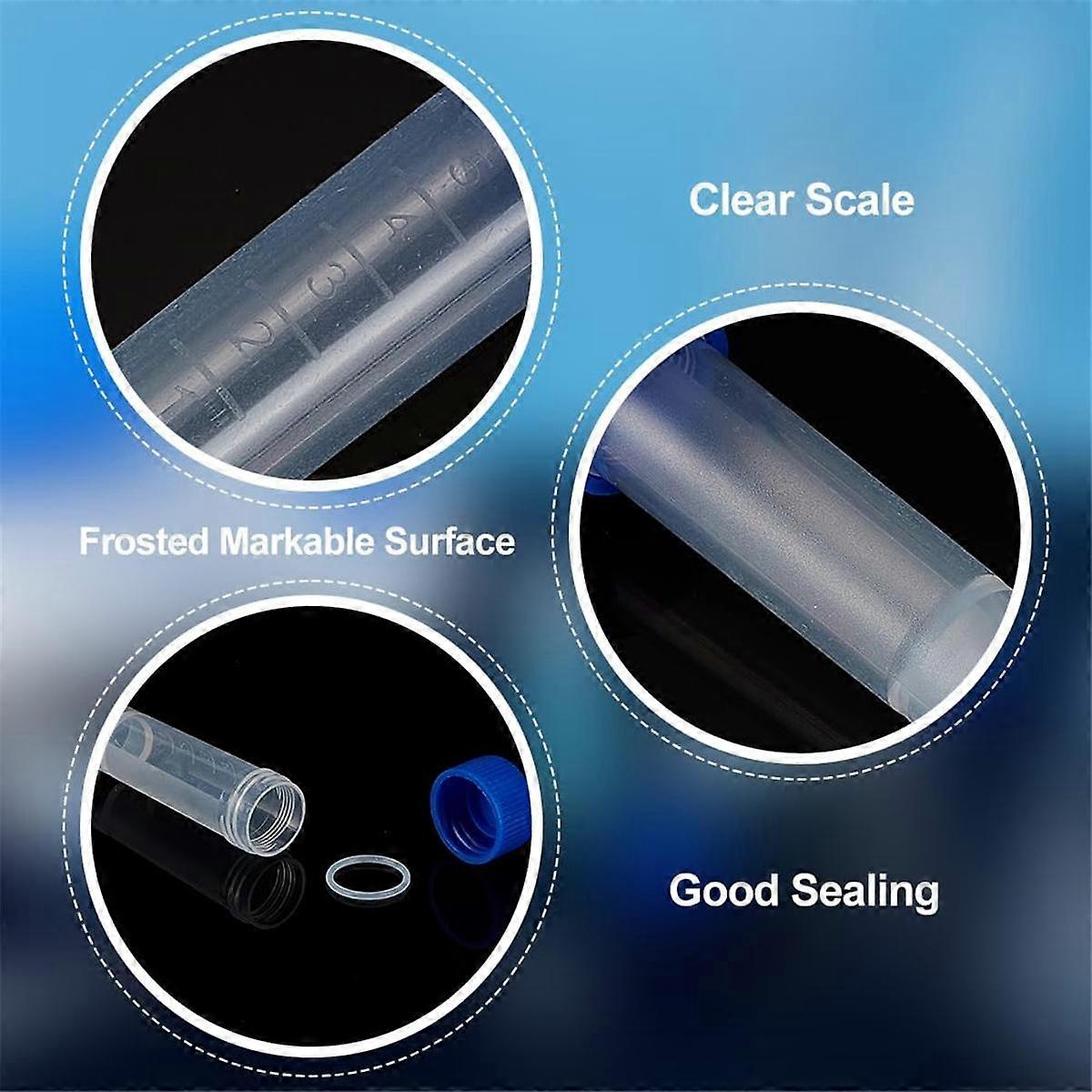 36Pcs 5Ml Tubes Plastic Vials with Screw Caps Small Sample Tubes Test ...