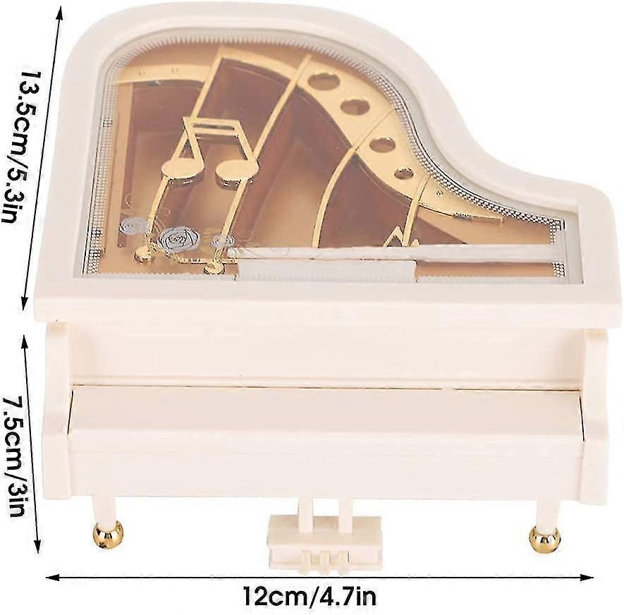 Piano Music Box, 5.3 X 4.7 X 3in Wind Up Music Box Piano Music Box Desk ...
