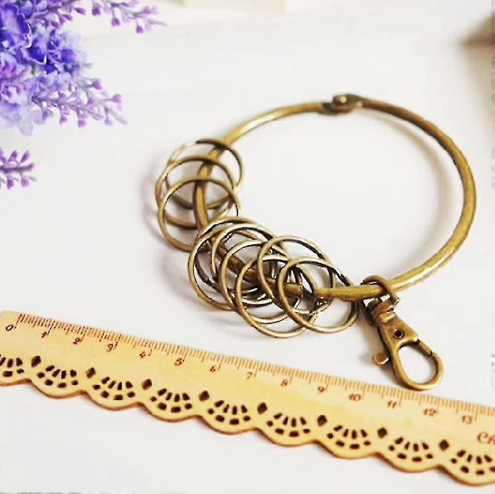 Bronze Large Round Hoop Key Ring Organizer(80mm) 10x Multi-ring Jailers ...
