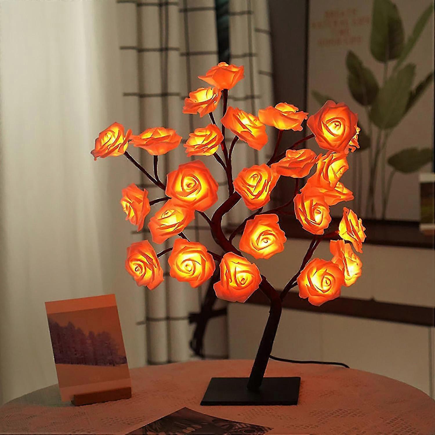 Rose Lamp Tree,light Up Rose Petal Tree Lamp, Perfect As Girl's Night ...