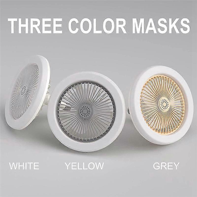 E27 Ceiling Fan with Lights,Enclosed Low Fan Light,Hidden Electric Fan ...