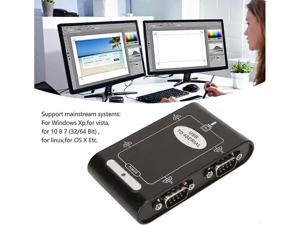 USB to Serial Adapter, Com Reserved Function, 4 RS232 Ports, Compact ...