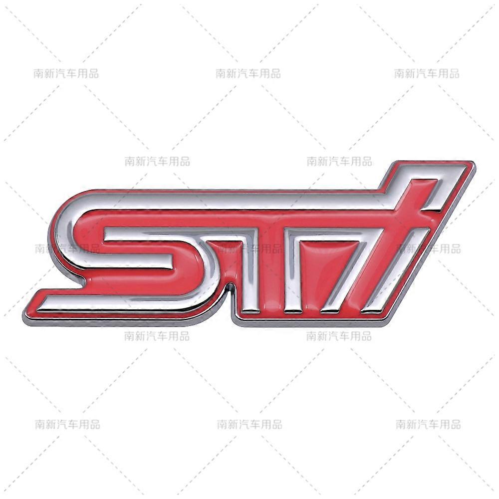 3D Metal Car Sticker STI Letter Grill Emblem Badge Car Body Door Rear ...