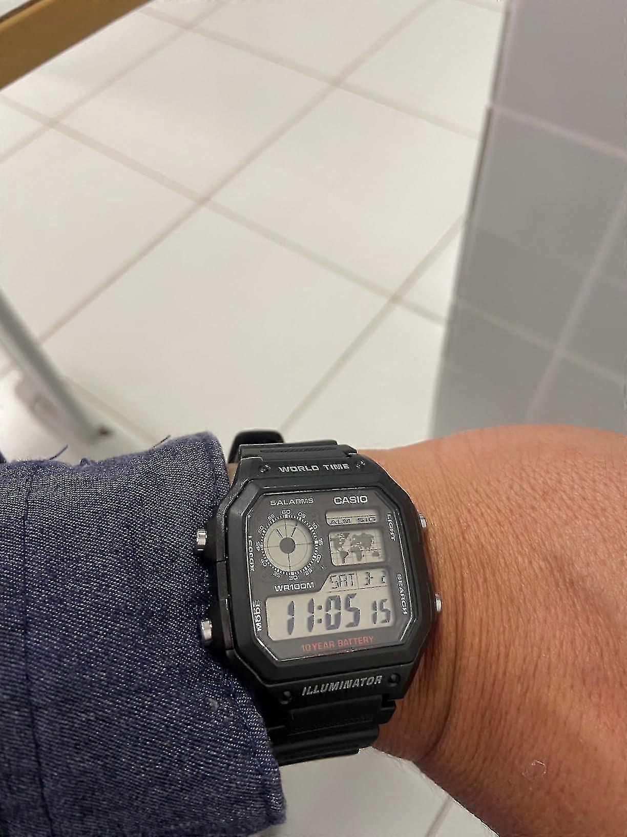 Men's AE1200WH-1A Black Analog Digital Multi-Function Watch | Fruugo UK