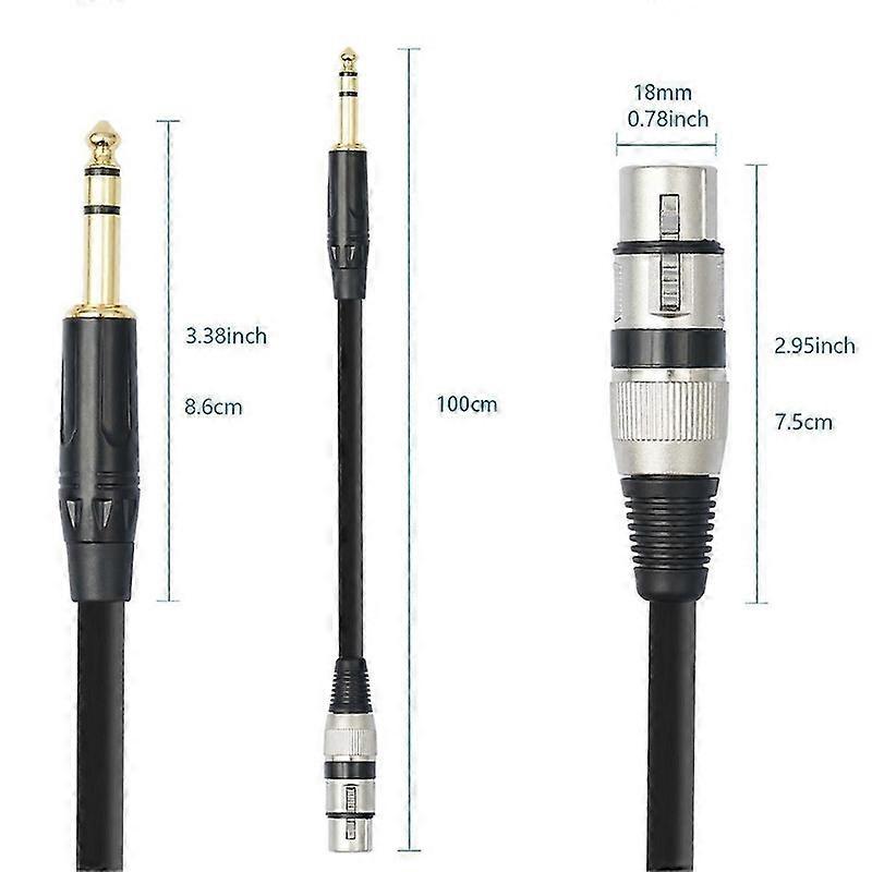 3 Pin Microphone Cable 6.35mm Jack Copper Speaker Mic Size 1/4 Inch Xlr ...
