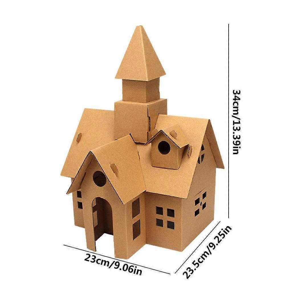 Cardboard Playhouse Coloring House Cardboard Paper Toys Crisp KT Board ...