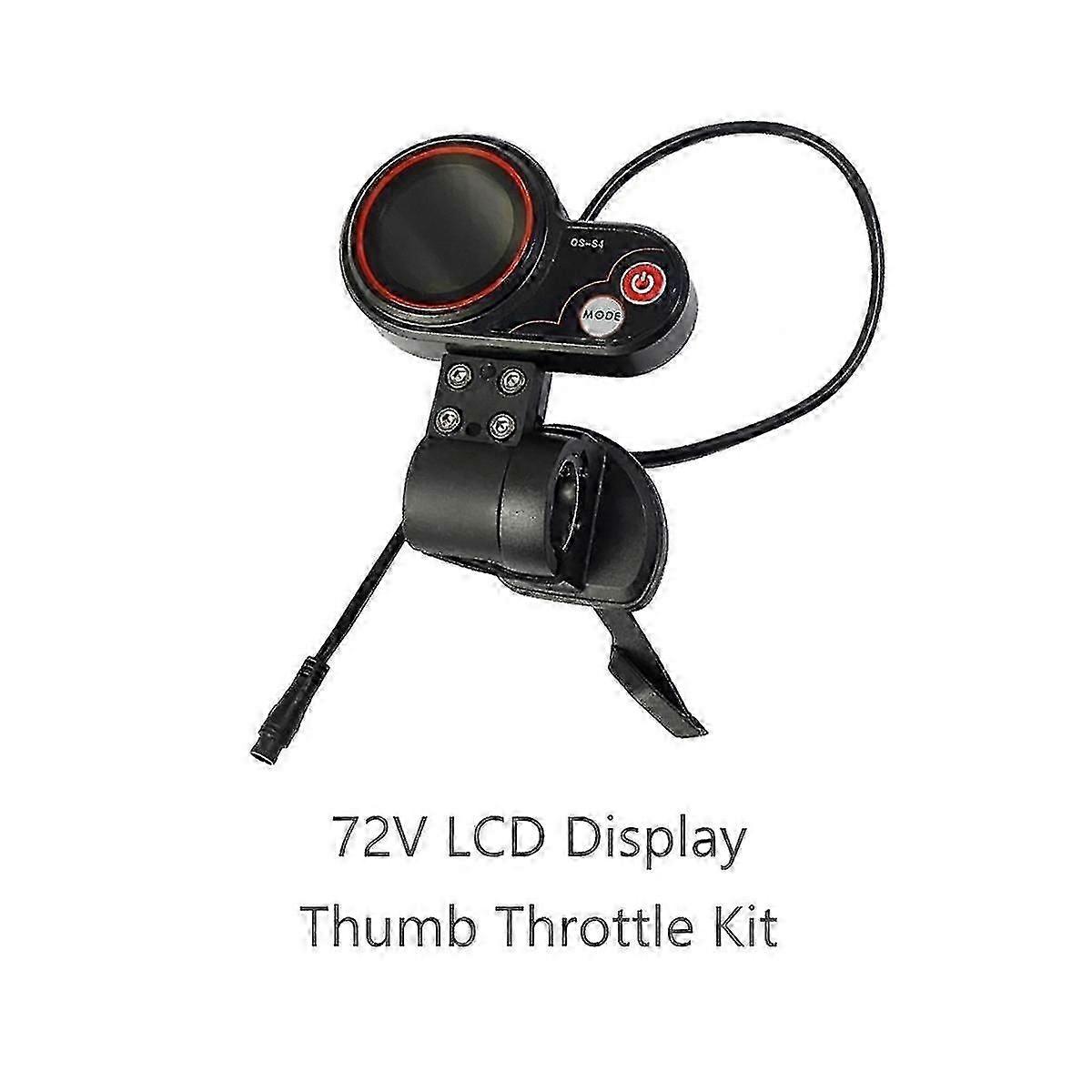 Qs-s4 72v thumb throttle lcd display instrument + switch button kit ...