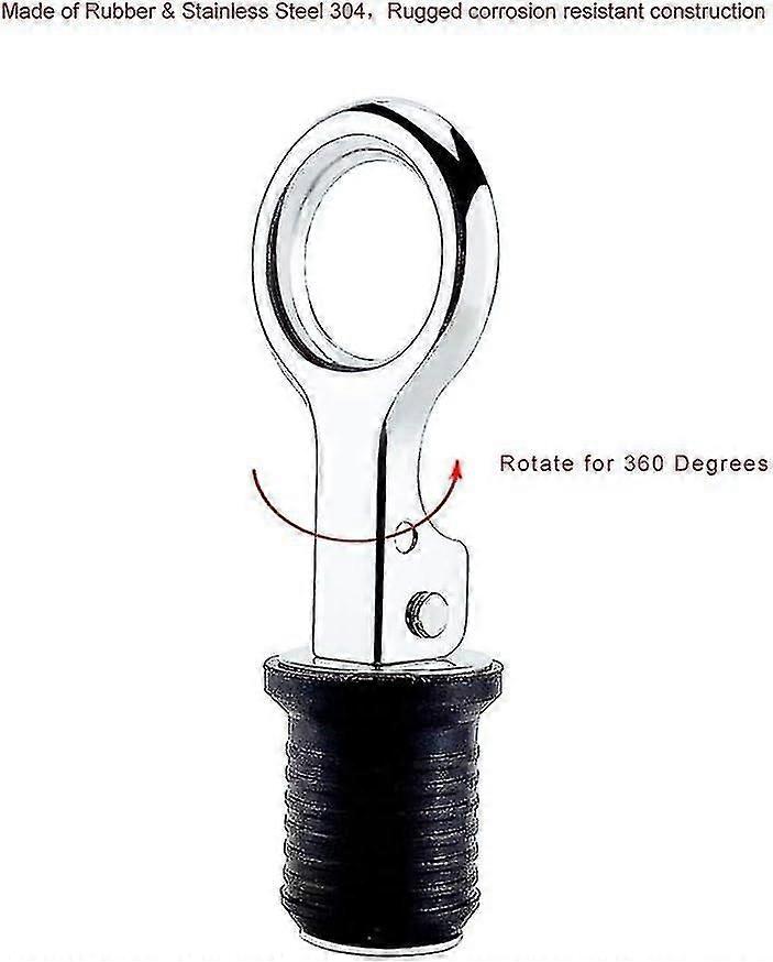 Boat Drain Plug, Rubber Adjustable Drain Hole Plug 304 Stainless Steel ...