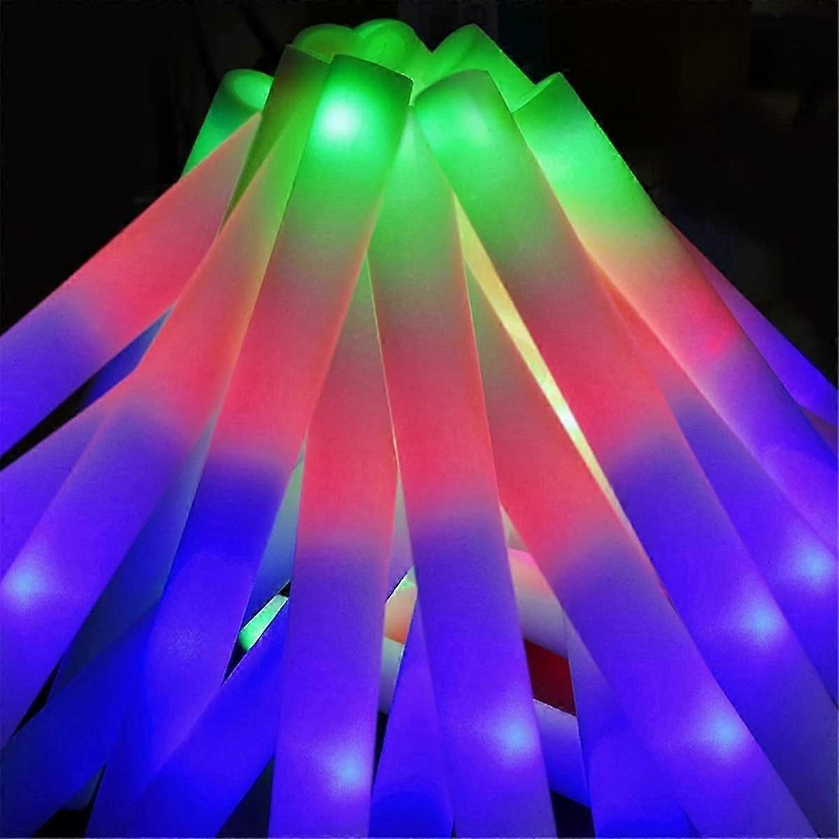 Orange LED Foam Sticks - Glitter Light Sticks Party Supplies for Kids ...