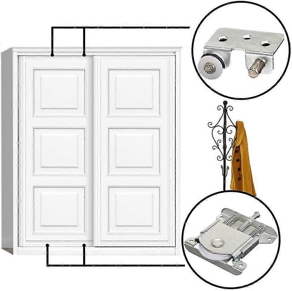 Set Of 2 Sliding Pieces For Wardrobe Door, Wheels, Wheels, Wheels ...