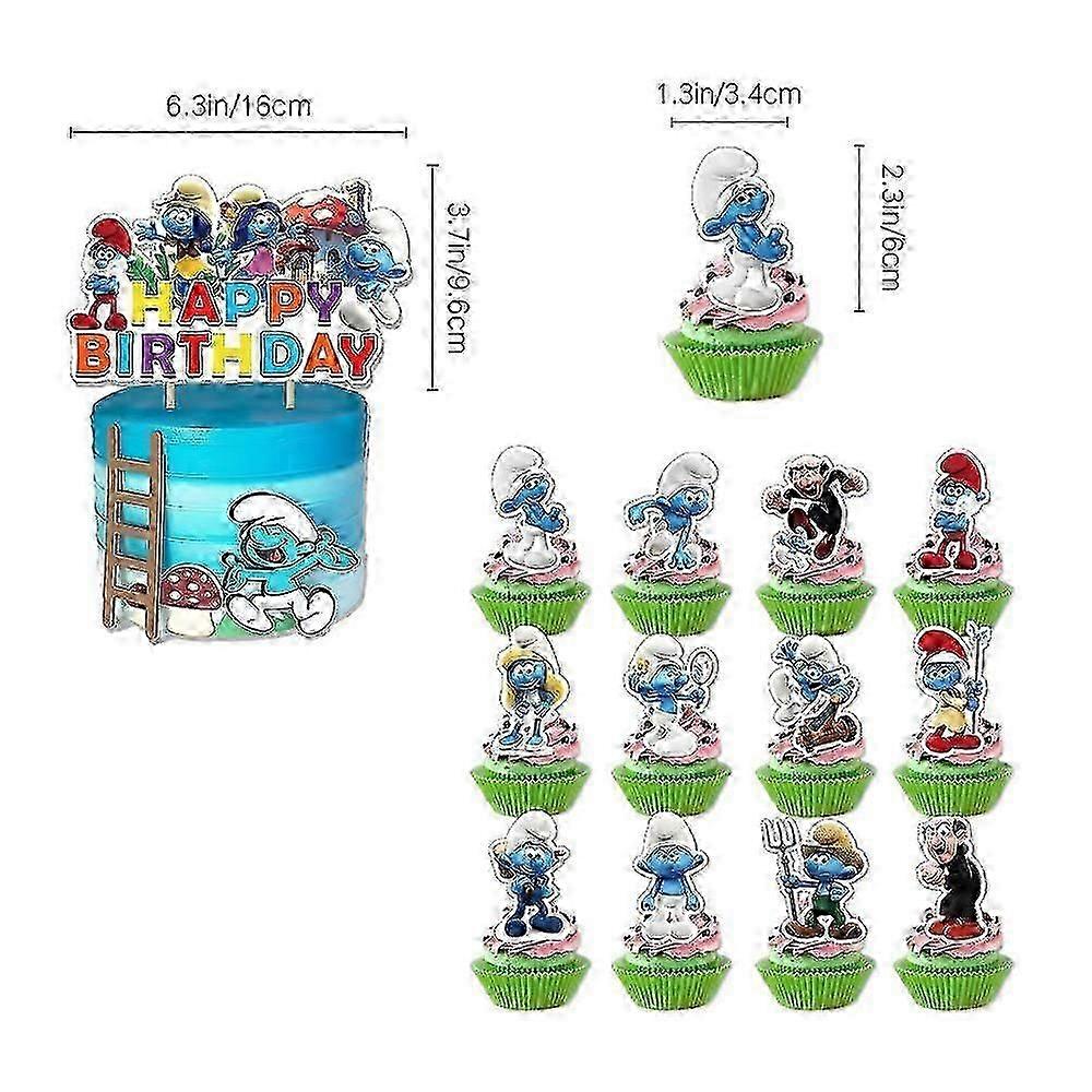 The Smurfs Theme Birthday Party Decoration Supplies Birthday Banner ...