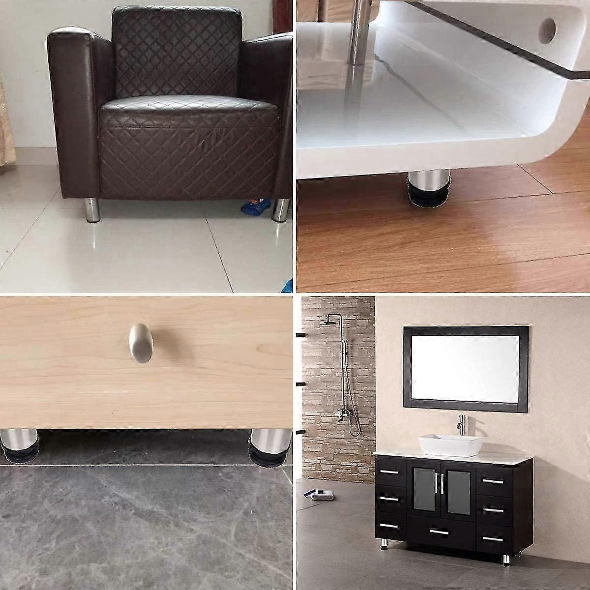 Set of 8 Furniture Legs, Adjustable Kitchen Leg 50mm/Height 150mm Round ...