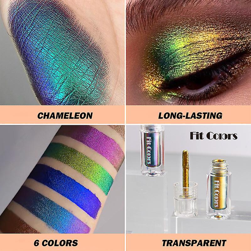 Liquid Chameleon Eyeshadow,6 Colors Metallic Multichrome Glitter Eye ...