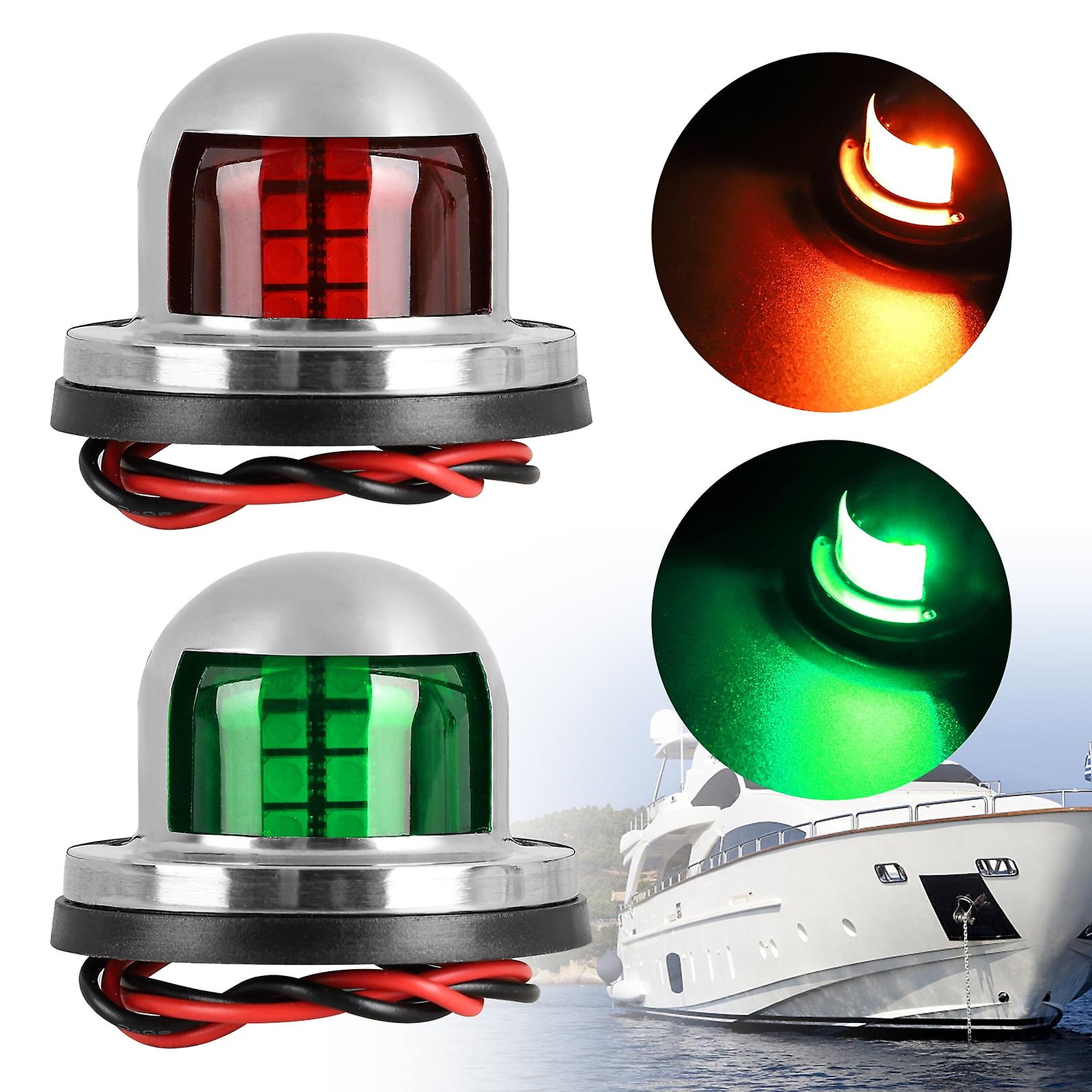 2pcs LED Navigation Lights Deck Mount, 12V New Marine Sailing Lights ...